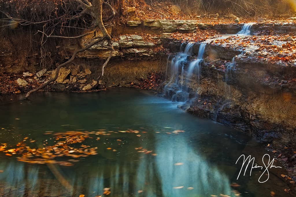 Autumn at Chase Lake Falls | Chase State Fishing Lake, Kansas | Mickey ...