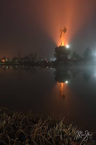 Keeper of the Plains Foggy Reflection | Wichita, Kansas | Mickey ...