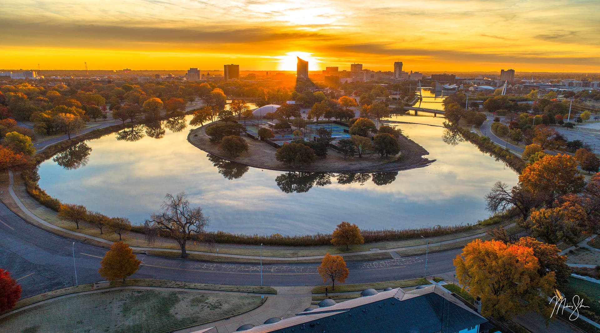 Arkansas River Bend Sunrise | Wichita, Kansas | Mickey Shannon Photography