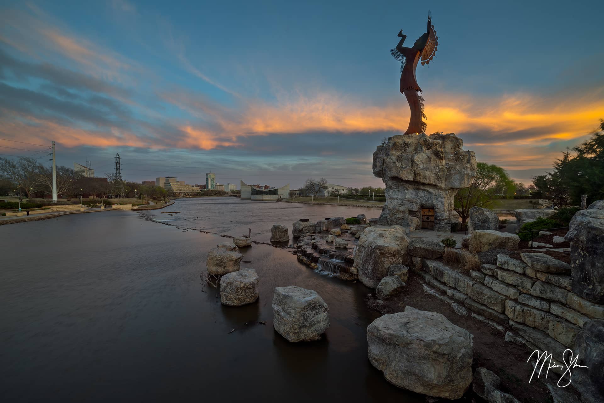 Keeper of the Plains Spring Sunset | Keeper of the Plains, Wichita ...