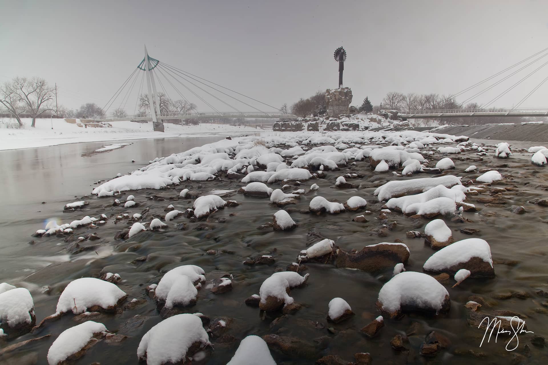 Keeper Of The Plains Winter Landscape | Keeper of the Plains, Wichita ...