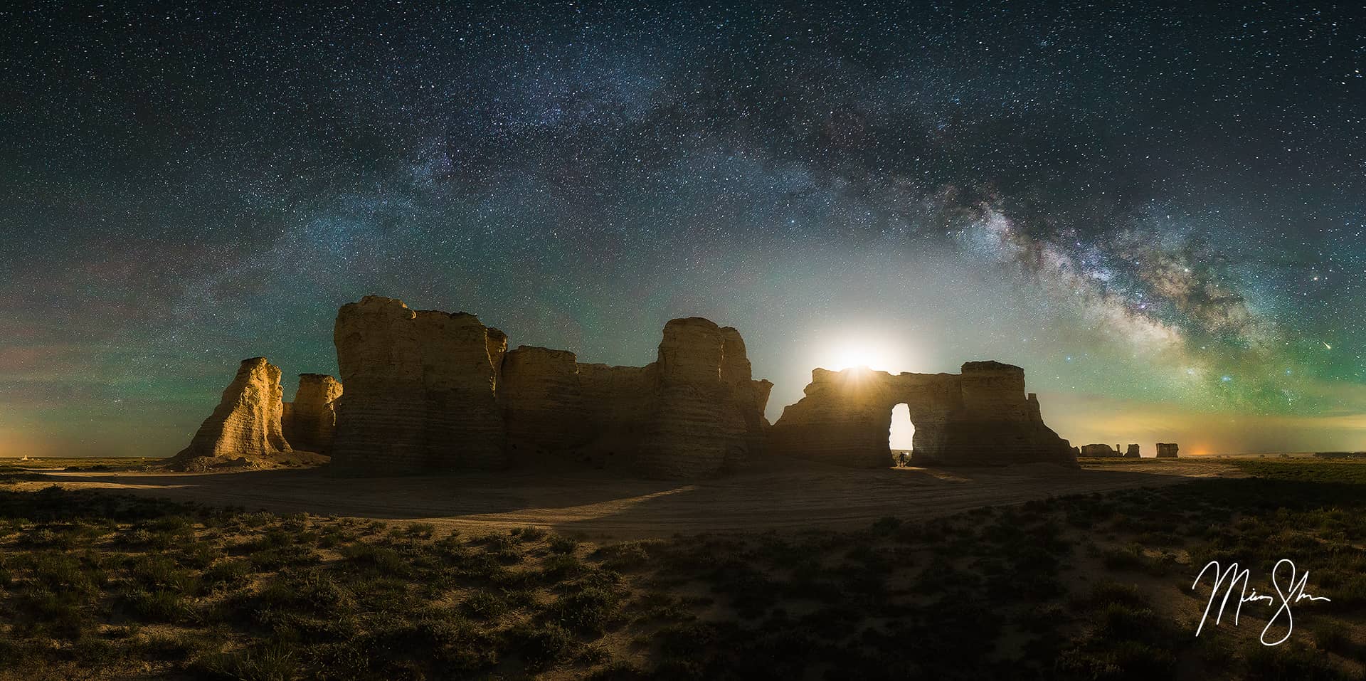 Monument Rocks Milky Way Panorama | Monument Rocks, Kansas | Mickey ...